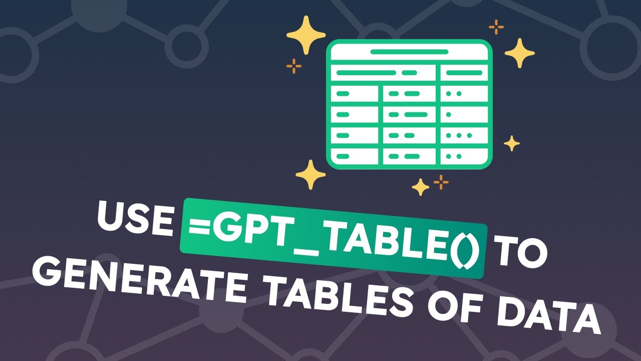 Generate tables of data in Google Sheets with ChatGPT » chatGPT 活用動画まとめ