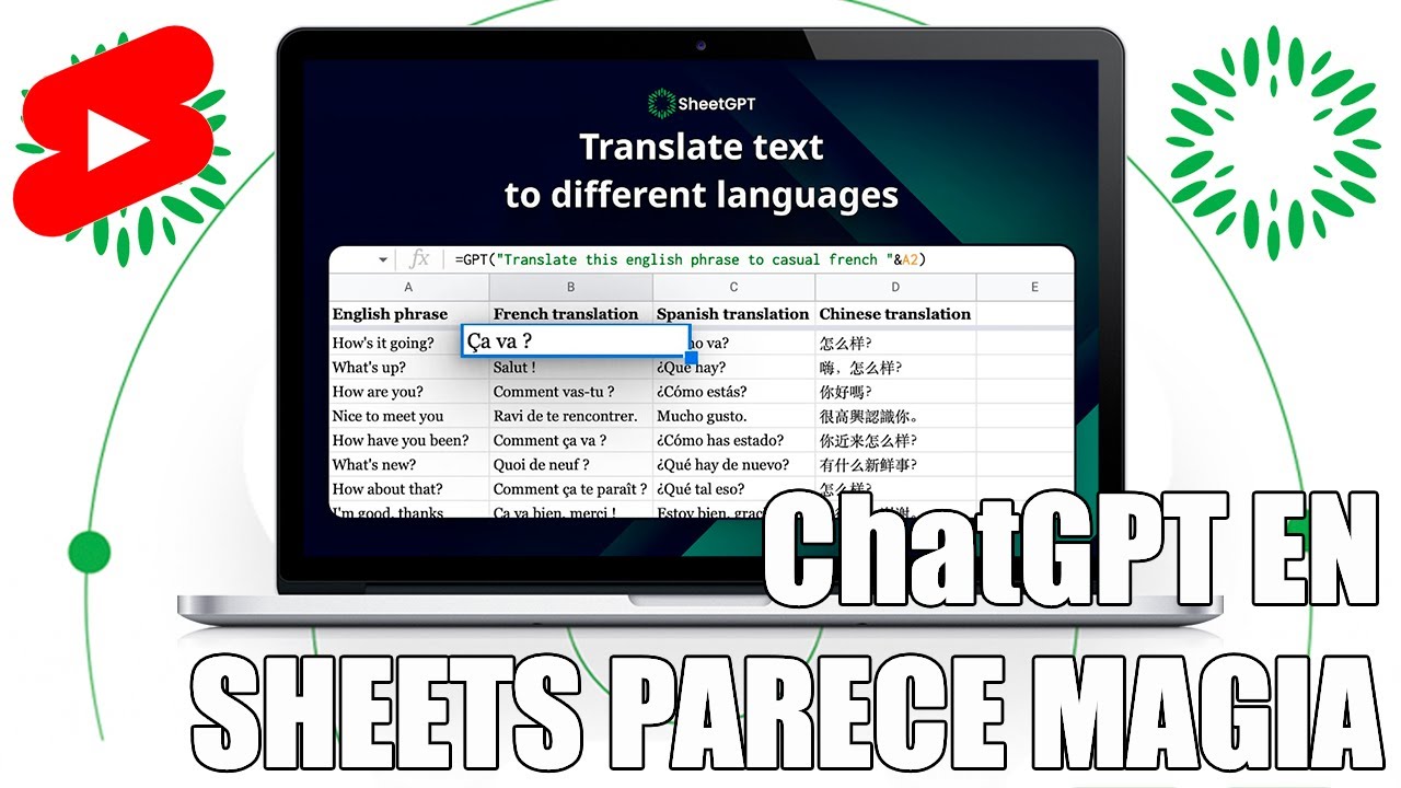 Sheets con IA #chatgpt #gpt #excel #sheets #inteligenciaartificial #ai #googledocs #google ...
